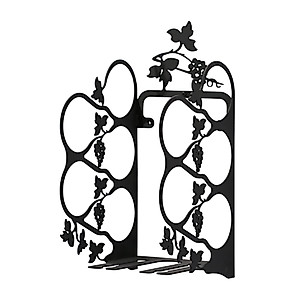 Village Wrought Iron Wall Mount Grapevine Wine Rack Medium