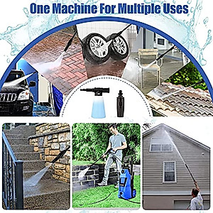 Pressure Washer ,Suyncll High Power Washer 2.5GPM Electric Pressure Washer Power Washers Machine with Adjustable Nozzle Soap Bottle for Homes, Cars, Driveways, Patios and Garden (Blue)