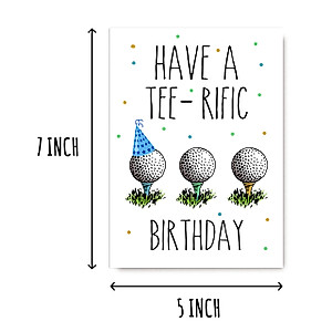 OystersPearl Have A Tee-Rific Birthday Card - Gift For Golfer - Golf Birthday Card - Birthday Gift For Men - Golf Gift - Meaningful Gift Cards - Sports Lover Gift Card