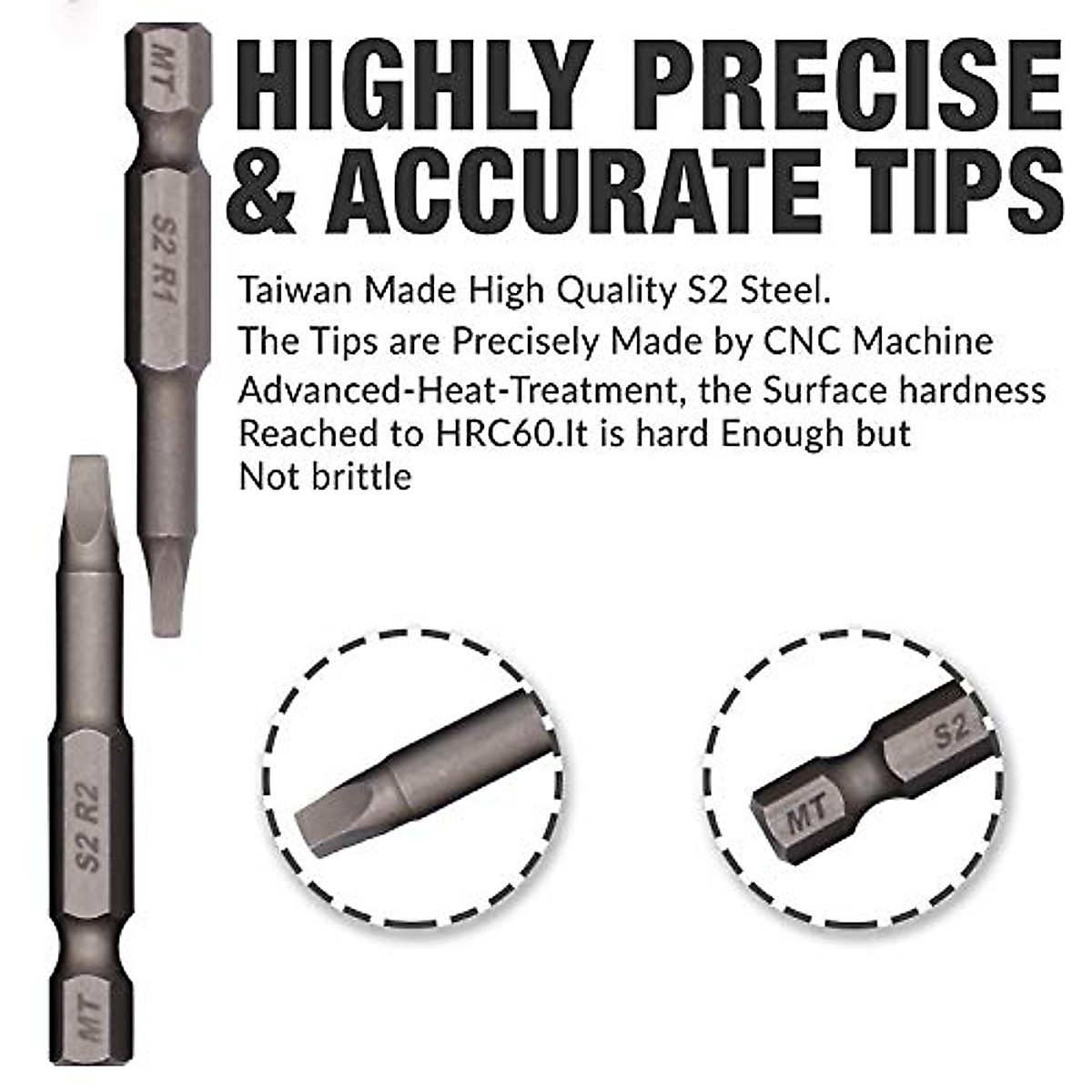 Roberston Bits Set, Square Head Screwdriver, Square Screwdriver bits #1#2#3#4, Scrulox Screwdriver, Impact Rated Bit Sets 10 Piece by Milliontronic