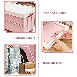Cabilock Lidded Storage Bin Collapsible Storage Box Stackable Clothes Storage Box With Wheel