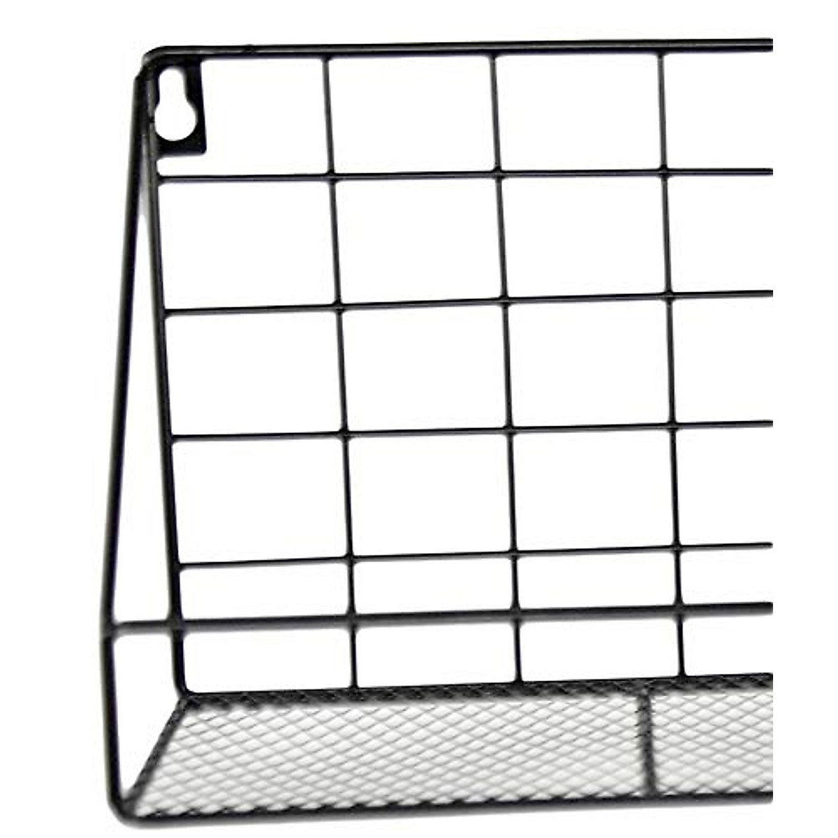 Home-X Rustic Metal Wall Floating Shelf, Large Floating Shelves for Wall, Hanging Shelf for Bedroom, Bathroom, Kitchen-17" x 5" x 6"