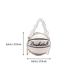 Basketball Shape Handbags Fashion PU Round Purse Tote Shoulder Bag Adjustable Strap Messenger Bag for Women Girls