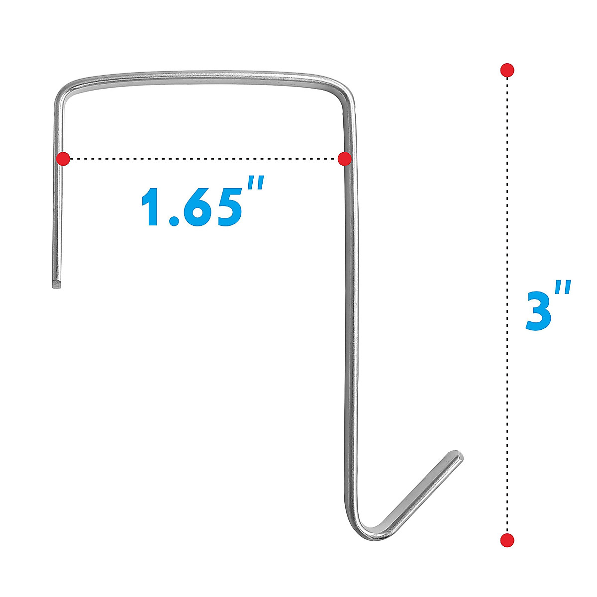 Vantasii 10 Pack Over The Door Metal Hook Hanger to Fit Interior Doors with Thickness from 1.65"