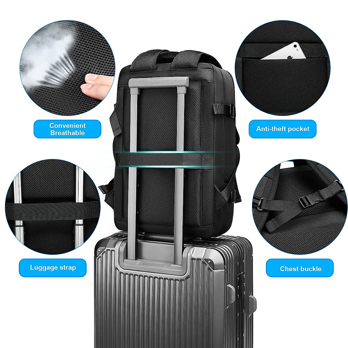 GYakeog Laptop Backpack 17.3 inch Backpack for Men Backpack with Laptop Compartment Business Backpack with USB Charging Port Computer Backpack Waterproof for Travel Work Daily