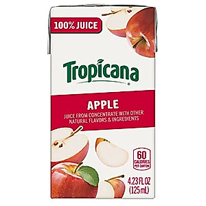 Tropicana 100% Juice Box, Apple Juice, 4.23oz (Pack of 44) - Real Fruit Juices, Vitamin C Rich, No Added Sugars, No Artificial Flavors