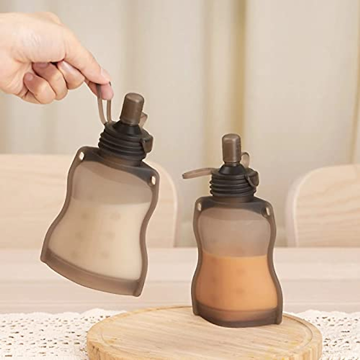 haakaa Silicone Yummy Pouch Sippy Spout, Soft Sip Baby Food Pouch Toppers No Spill, Reusable Snack Spout Squeeze Baby Food Pouch Adaptor Compatible with haakaa Yummy Pouches and Milk Storage Bags