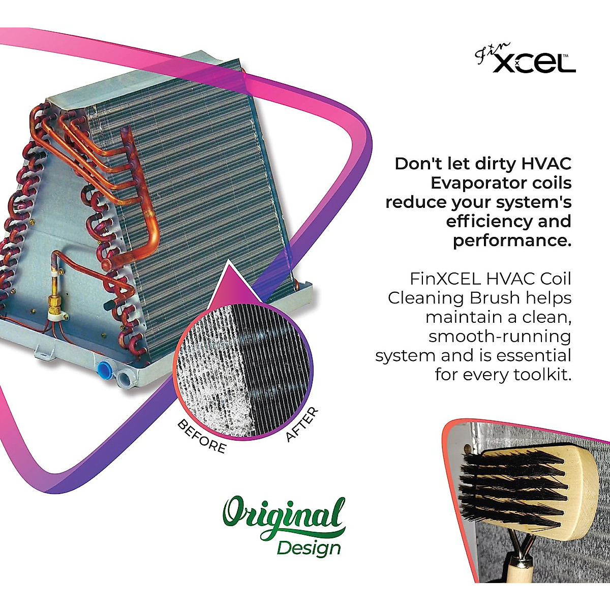 Air Conditioner Evaporator Coil Condenser Fin Cleaning Brush - Double Sided - Wide