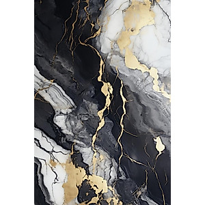 Black Grey Gold Marble Texture Modern Abstract Rug for Living Room Bedroom Diningroom Luxury Art Decor Home Office Guestroom Floor Carpet Indoor Outdoor Rug Mat 5x7