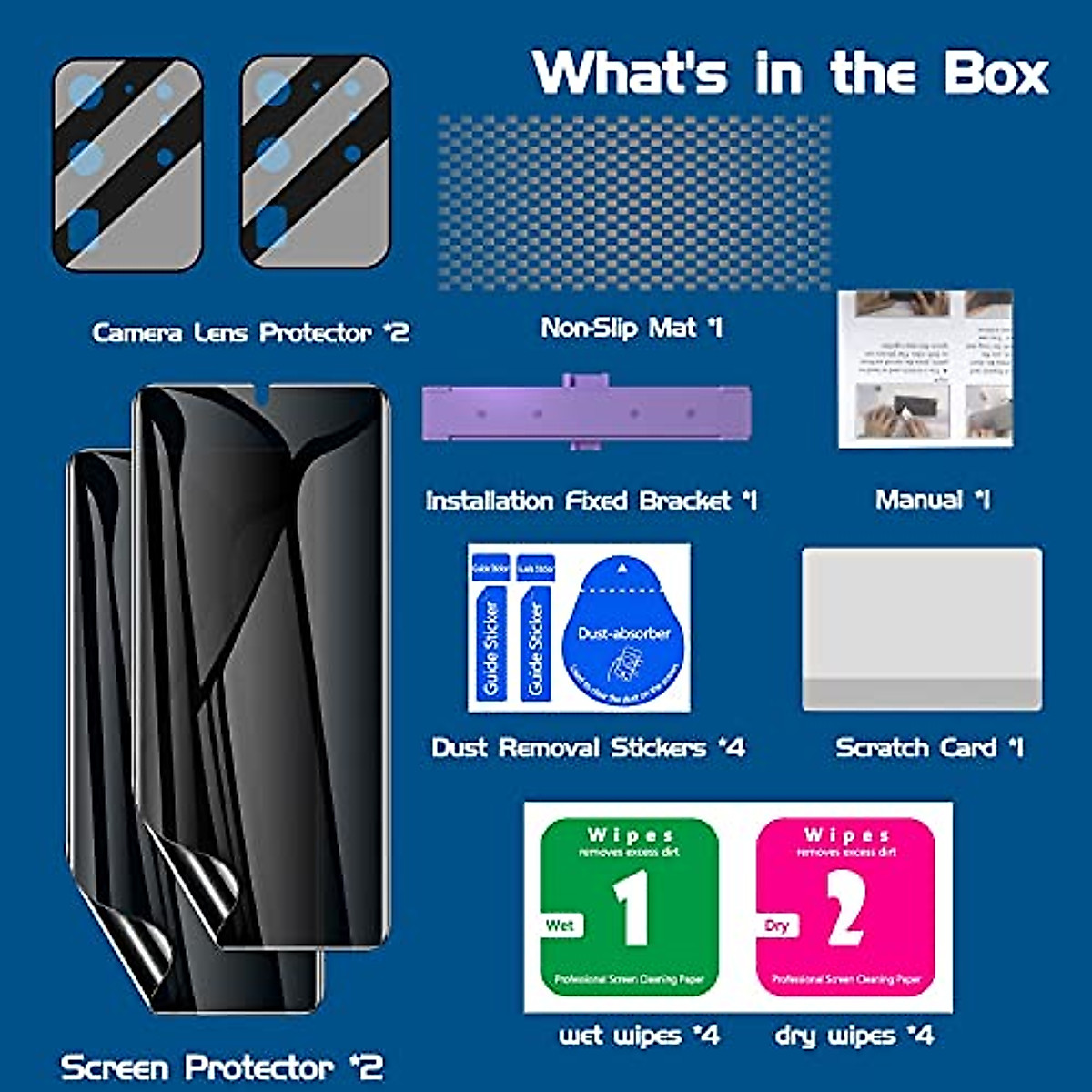 LYWHL [2+2 Pack] for Samsung Galaxy S20 Ultra Privacy Screen Protector, [Support Fingerprint ID] Anti-Spy Black Full Adhesive Flexible Film + Camera Lens Glass Protector for Galaxy S20 Ultra