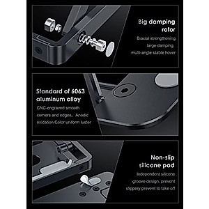 SEMIR Portable Laptop Stand, Ergonomic Notebook Stand, Adjustable Holder Riser, Aluminum Alloy Foldable Desk Stand, Compatible with MacBook , Dell , HP and More 10-15.6 "Laptops and Tablets (Black)