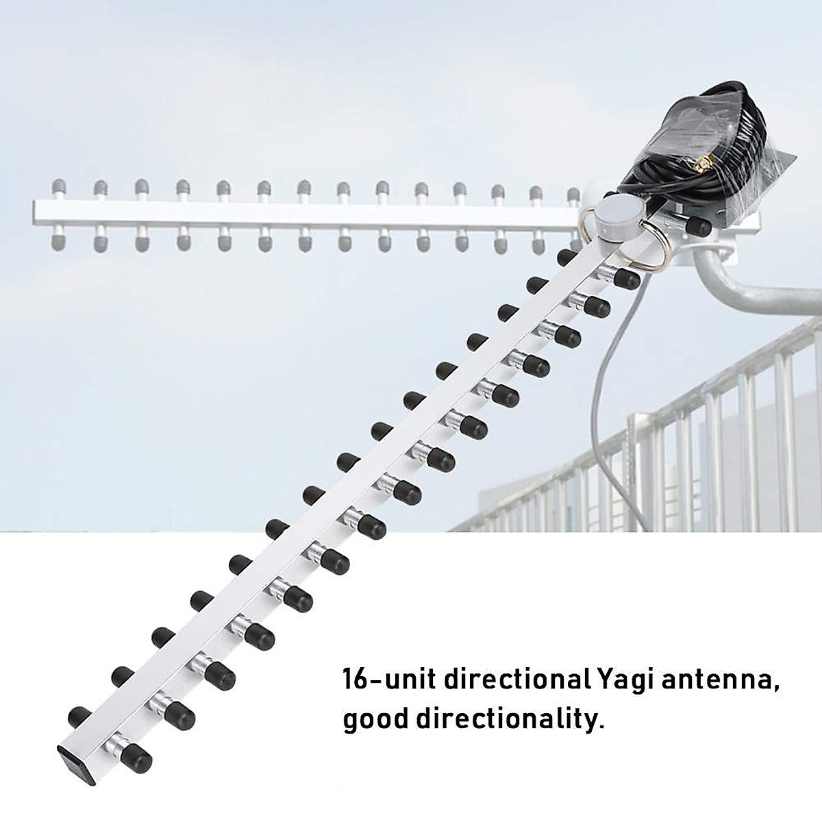 Yagi Antenna, 2.4G 25dBi High Gain Router Network Antenna, 1.5m Aluminum Alloy 16 Unit Directional Yagi Antenna
