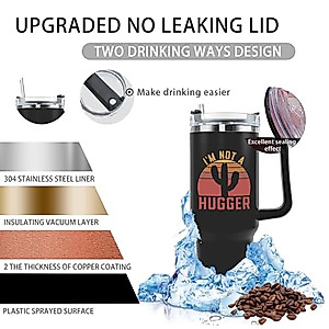 40 oz Tumbler with Handle and Straw Not A Hugger Tumbler with Lid and Straw Insulated Tumbler Stainless Steel Tumblers