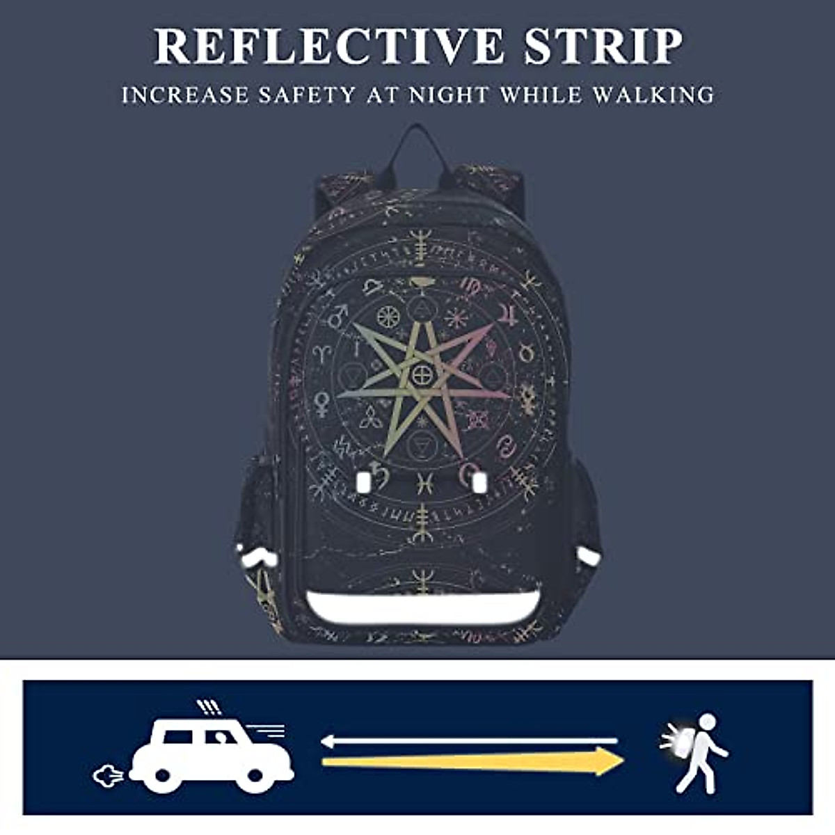 ALAZA Mandala Zodiac Wheel Of The Year Astrological Signs Backpack Cycling, Running, Walking, Jogging