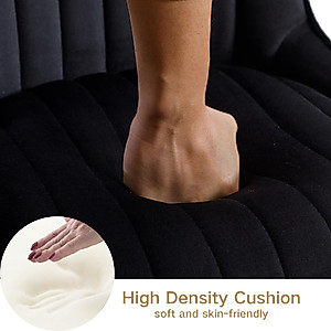 Shunzhi Modern Counter Height Bar Stools Set of 2 Black Bar Stools with Back/Gold Legs Upholstered Velvet Barstools 26'' Kitchen Counter Stools Bar Chairs for Kitchen Island Home Bar Pub