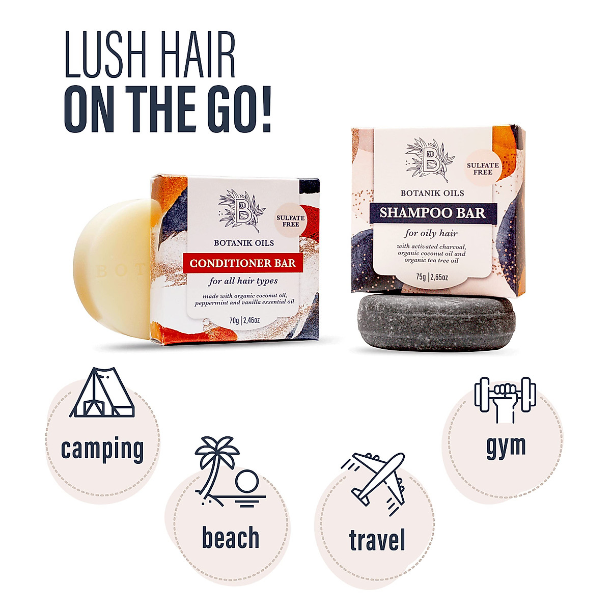 Solid Shampoo and Conditioner Bar set for Oily Hair- Keep Oil In Control And Enhance Healthier Strands The Natural Way -Solid All Natural Bars - Eco-Friendly, Sulfate Free, Zero Plastic -Men, Women &