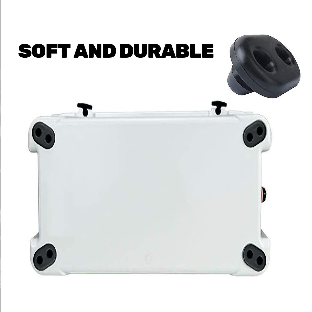 XiyaxiVici 2 PCS Cooler Feet Replacement Non-Slip Non-Scratch Rubber Feet for Coolers Models 45qt 65qt 110qt 145qt, Thickened and Enlarged Soft Rubber Feet Outdoor Camping Protection Black