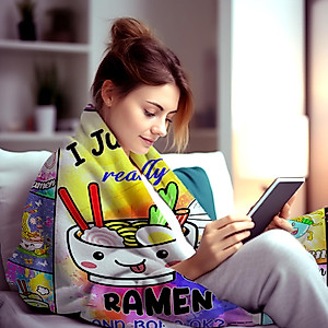 Anime Ramen Blanket Cartoon Ramen Blankets and Throws Bed Couch Sofa Christmas Birthday Gifts for Teens Boys Kids Girls Women Adults 50"X40"