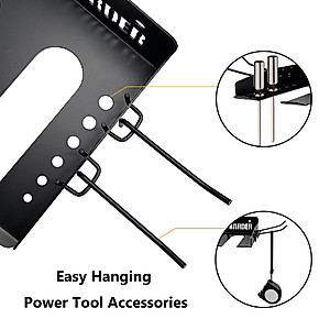 Ecqizer Electric Drill Storage Rack, Holds 4 Drills, power tool organizer wall mount for Workshop, Warehouse, Garage, Home (Drill Rack with 4PCS Hook), Black