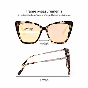 DIFF Becky II Designer Oversized Cat Eye Sunglasses for Women UV400 Protection, Leopard Tortoise + Brown