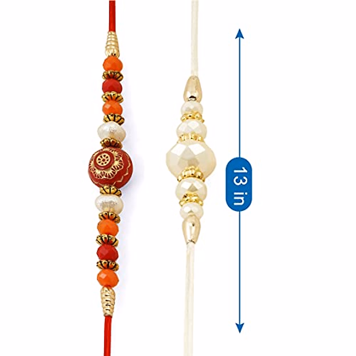 HATHKAAMSet of 2 Rakhi for Brother Traditional Handmade Designer Rakhi Bracelet Made with Colorful Bead & Universal Fit Strong Thread Band Sister Rakhee Gift for Indian Festival Rakhsha Bandhan