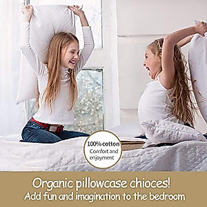 Toddler Pillow with Pillowcase | 13 x 18 Soft Hypoallergenic 100% Organic Cotton Baby Pillows for Sleeping | Small Kids Pillow, Infant - Perfect for Travel, Cribs Bed Sets, Machine Washable