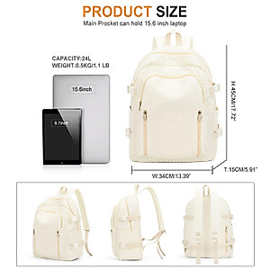 weradar Cute School Backpack For Teen Girls Small Elementary Student Travel Daypack lightweight Middle School Bag Aesthetic Bookbag For Kids(Beige)