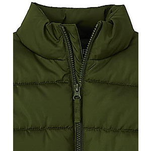 The Children's Place Boys' Medium Weight Puffer Jacket, Wind, Water-Resistant, Dark Ivy, Medium (7/8)