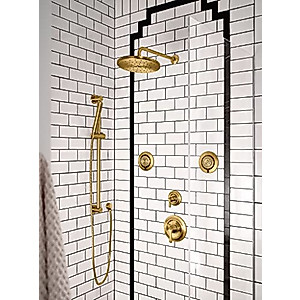 Moen S112BG Waterhill 10-Inch Single Function Showerhead with Immersion Rainshower Technology, Brushed Gold