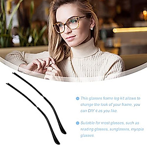 Hemobllo Metal Glasses Replacement Temple, Eyeglasses Arms Legs 1 Pair Glasses Temple Eyewear Frame Temple Sunglasses Arm Replacement (Black)