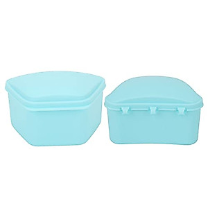 Retainer Case Retainer, Trapezoid Retainer Case Travel Portable Denture Mouth Guard Storage Box for Home Office(Blue) Retainer Case