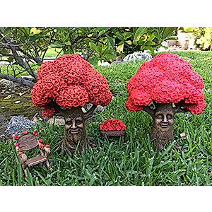 GlitZGlam Fairy Garden Miniature Tree: Mrs. Rose The Pink Rose Tree of Azar (9 Inch Tall) for The Garden Fairies and Gnomes - from The Beautiful Azarian Collection. A Fairy Garden Accessory