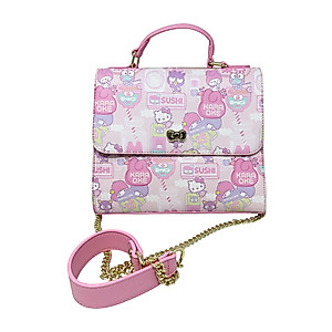 Loungefly Sanrio Hello Kitty Kawaii Allover Print Crossbody Satchel Handbag Purse