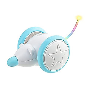 Zisnkdas Interactive Cat Toys for Indoor Cats, Automatic Cat Mouse Chase Toys with LED Light, Smart Electric Cat Toys, Mouse Squeaking Sound,USB Rechargeable, Kitten Toys for Pet Exercise Playing