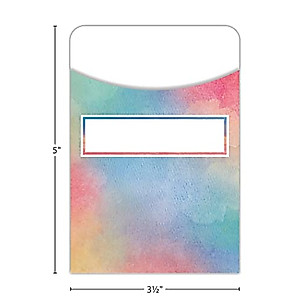 Teacher Created Resources TCR5816 Watercolor Library Pockets - Multi-Pack