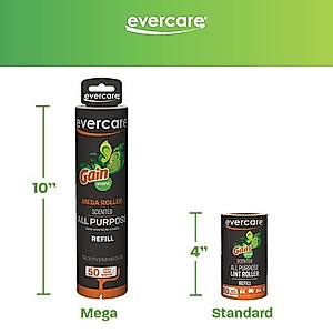 Evercare 10” Mega All-Purpose Pet Hair Lint Roller Refills, 3 Pack, 50 Sheets Each, Gain Scented – Sticky Roller for Pet Hair, Cat & Dog Hair Remover, Lint Remover for Furniture, Clothing & Cars