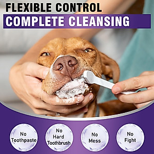 Pjordo Teeth Cleaning Wipes for Dogs & Cats, Dental Care Finger Wipes, Remove Plaque, Tartar & Bad Breath, Disposable Gentle Cleaning & Gum Care Pet Wipes, No-Rinse Dog Finger Toothbrush, 50 Counts