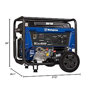 Westinghouse Outdoor Power Equipment 7500 Peak Watt Home Backup Portable Generator, Transfer Switch Ready 30A Outlet, Gas Powered