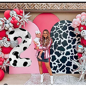 Cow Print Balloon Birthday Decorations, 40 inch Number balloon 0-9(Zero-Nine), Cow Balloon for Farm Birthday Party Supplies, Cow Themed Birthday Decorations (Number 2)
