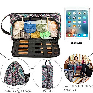 Pacmaxi Yarn Storage Knitting Organizer Carrying Yarn Holder Lightweight Yarn Storage Bag Portable Knitting Organizer for Cotton Yarns, Crochet Hooks, Knitting Needles(Up to 10 Inch)(Bag Only) (Blue)