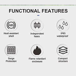 Focket 8 String PV Combiner Box, Waterproof Solar Combiner Box with 80A Circuit Breaker, 10A Rated Current , Arreste & Solar Connector for On/Off Grid Solar Panel System