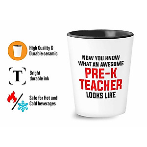 Subject Teacher Shot Glass 1.5oz - pre-k teacher looks - Daycare Provider Gifts from Toddlers Kindergarten Student Class