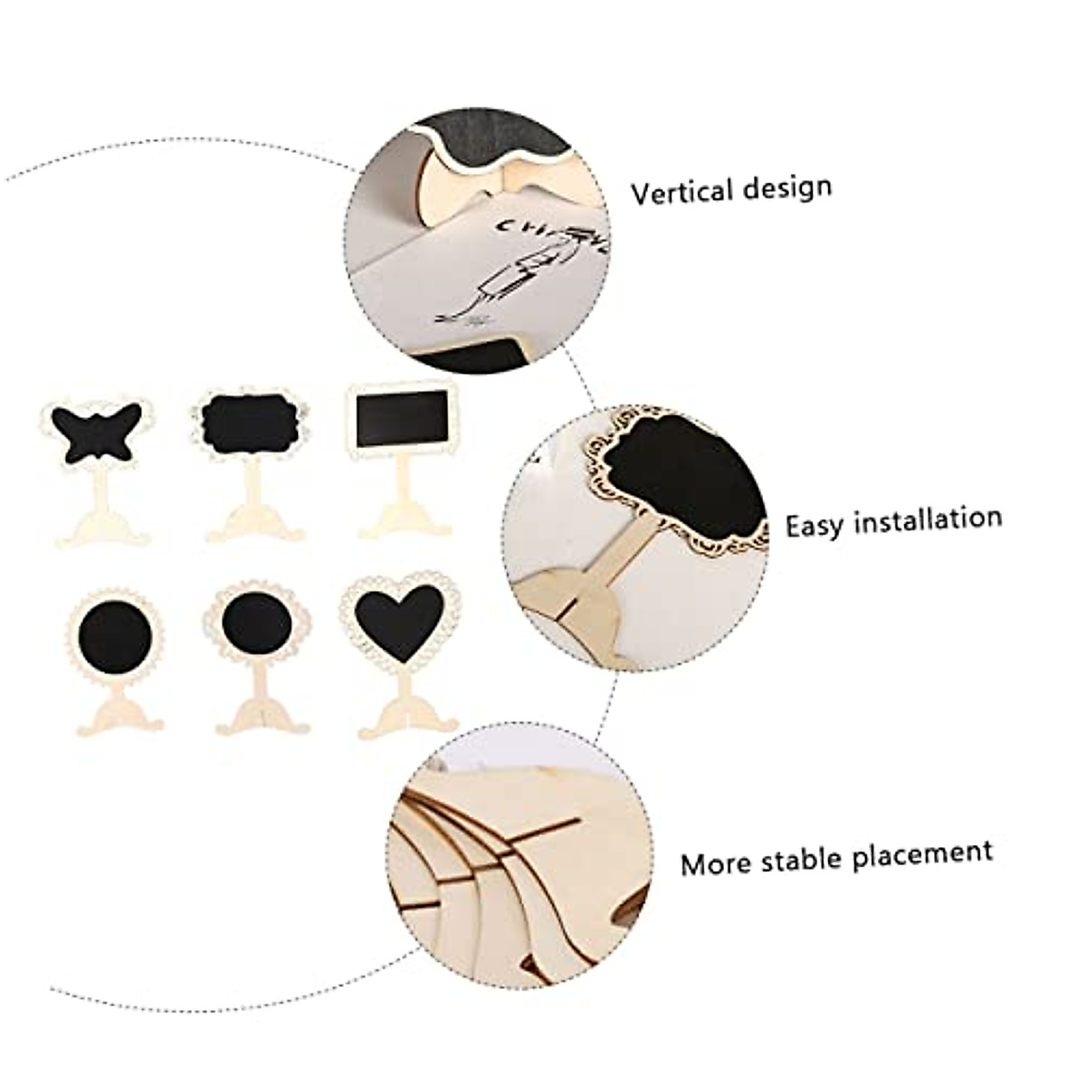 Anneome 6pcs Mini Blackboard Writing Board Vertical Cypress Child