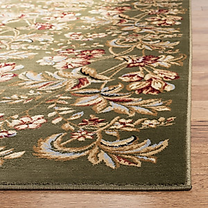 SAFAVIEH Lyndhurst Collection Runner Rug - 2'3" x 6', Sage, Traditional Floral Design, Non-Shedding & Easy Care, Ideal for High Traffic Areas in Living Room, Bedroom (LNH326B)