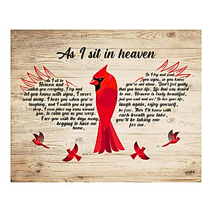 As I Sit In Heaven - Spiritual Wall Art Decor. Inspirational Wood Design Replica, Memorial Word Wall Art Print. Ideal For Home Decor, Office Decor, Bedroom Decor & Christian Decor. Unframed - 8x10"