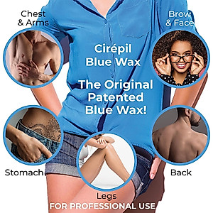 Cirepil Blue 400g Unscented All-Purpose Wax Beads - Perfect for Sensitive Skin, Easy Removal Peel-Off Texture, Fluid Gel, NO STRIP NEEDED