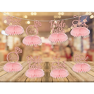 Rose Gold Bachelorette Honeycomb Centerpieces Wedding Bachelorette Table Decorations Bridal Shower Engagement Decorations We're Engaged Bachelorette Table Decorations 8 Pcs