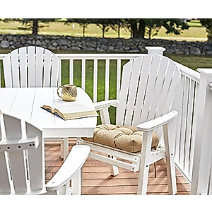 Klear Vu Wicker Solarium Indoor and Outdoor Chair Cushions for Patio Furniture, Kitchen and Dining Room, Water-Resistant Seat Pads, 19x18 Inches, 2 Count (Pack of 1), Husk Birch