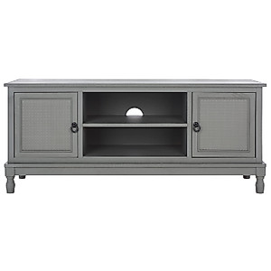 SAFAVIEH Home Collection Haines Distressed Grey 2-Door 1-Shelf Entertainment Stand up to 55" Flatscreen TV Media Unit
