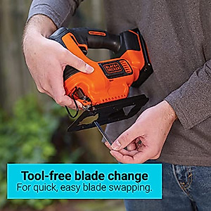 BLACK+DECKER 20V MAX* POWERCONNECT Cordless Jig Saw (Tool Only) (BDCJS20B)